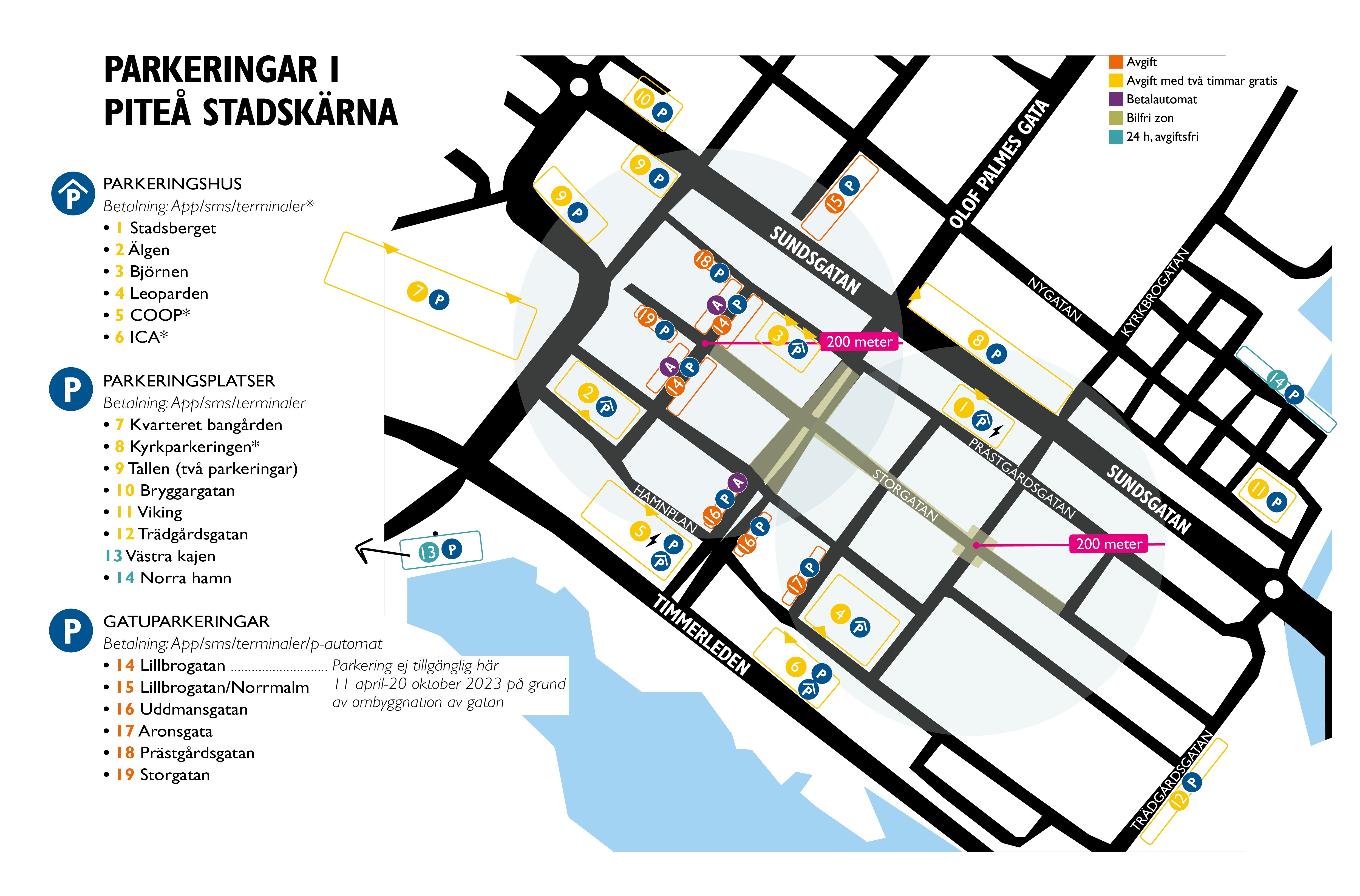 Parkera centralt - karta - Parkering